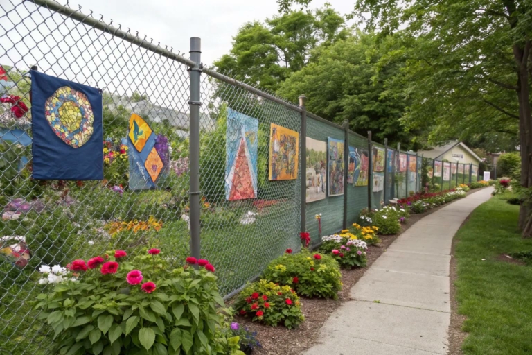 15+ Creative Chain Link Fence Art Ideas