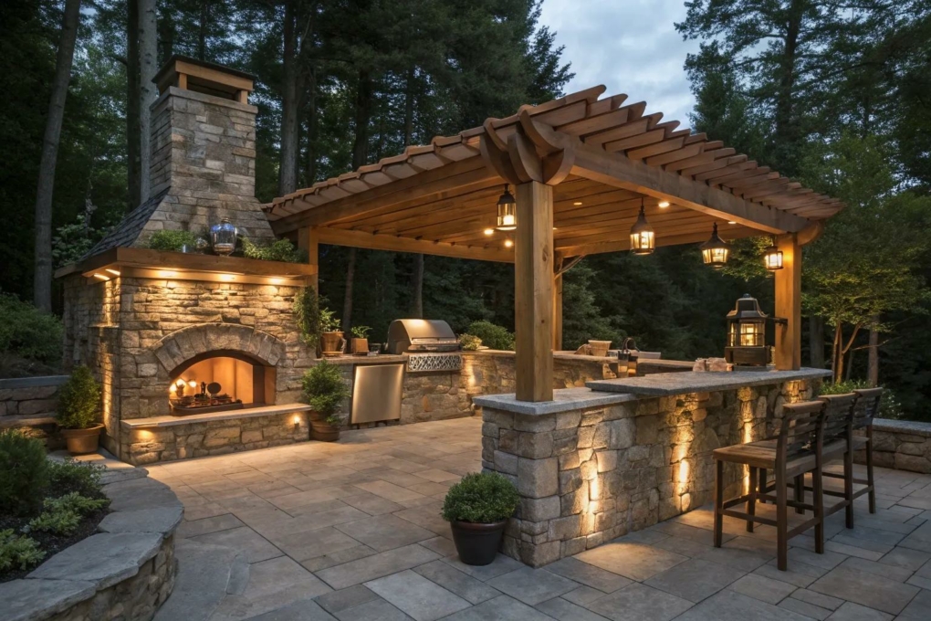 20+ Inspiring Outdoor Kitchen Roof Ideas