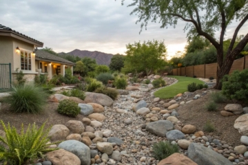 15+ Inspiring Dry River Bed Landscaping Ideas