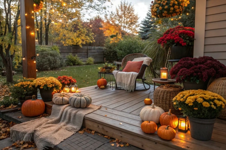 18+ Cozy Fall Deck Decorating Ideas