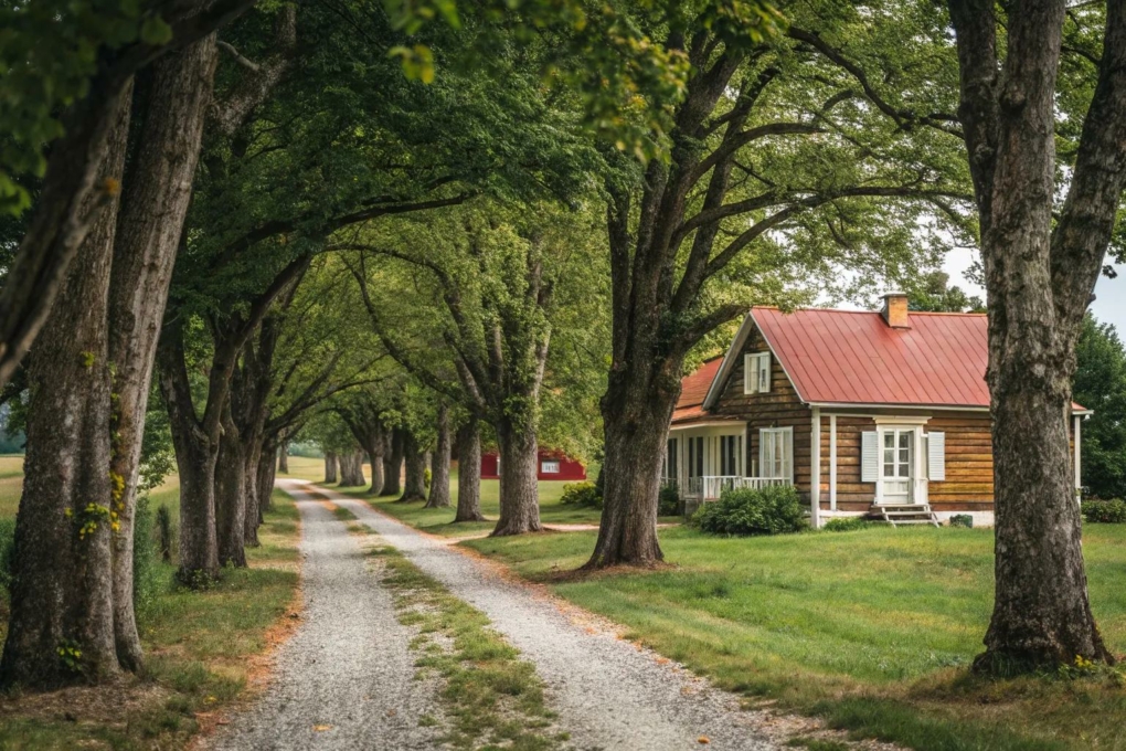 19+ Charming Farmhouse Country Driveway Entrance Ideas