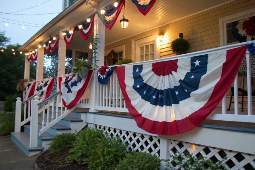 5+ Charming Front Porch Flag Bunting Ideas