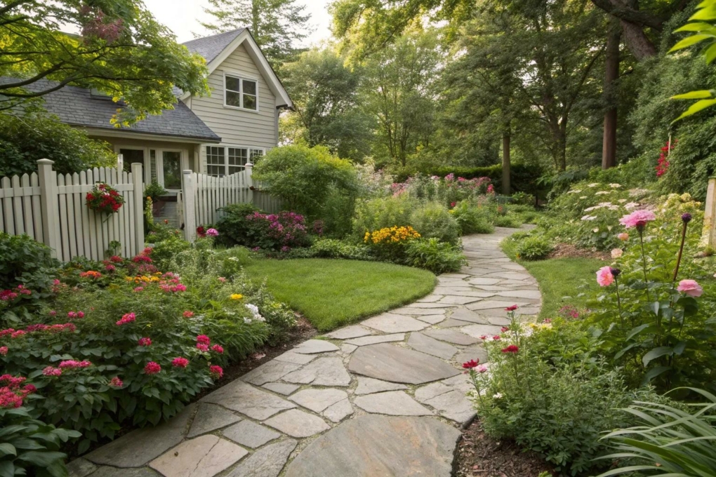 20+ Charming Front Yard Flagstone Walkway Ideas