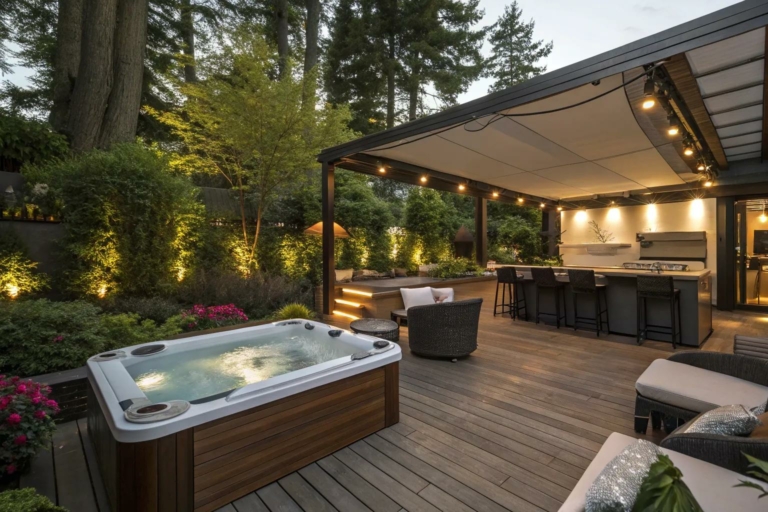 20+ Creative Hot Tub Bar Surround Ideas