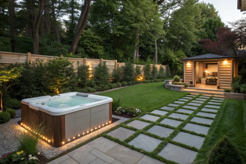 19+ Creative Hot Tub Pad Ideas for Your Backyard