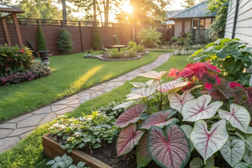 19+ Creative Landscaping Ideas with Caladiums