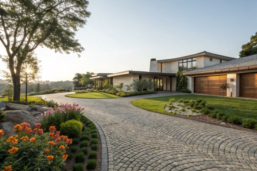 19+ Stunning Flagstone Driveway Ideas