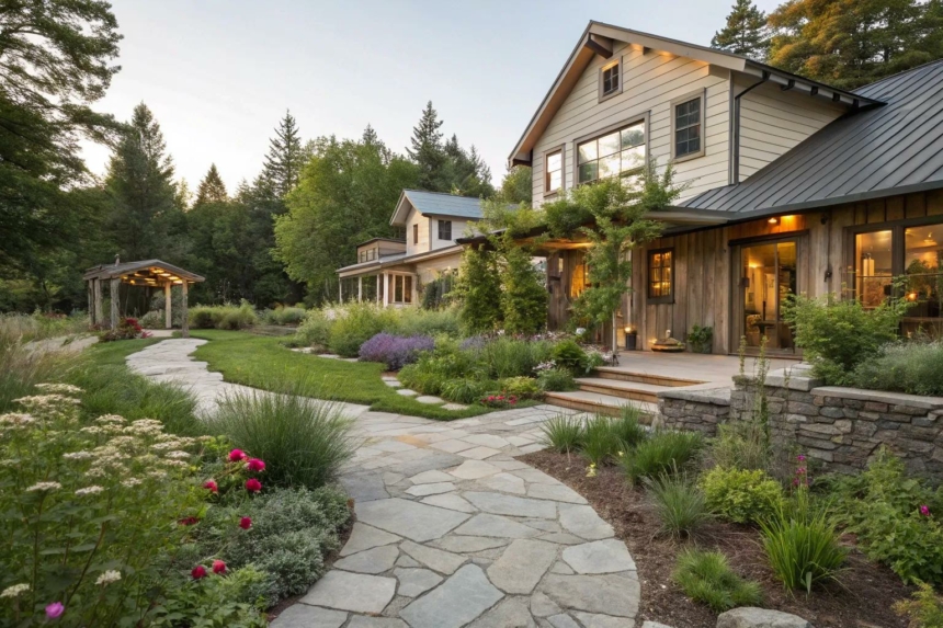 20+ Inspiring Modern Farmhouse Landscaping Ideas