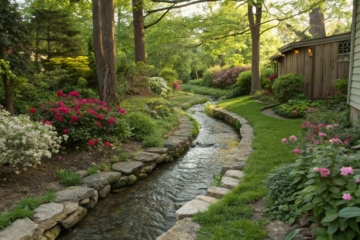 18+ Inspiring Narrow Backyard Stream Design Ideas