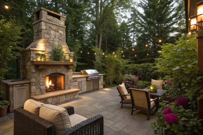 11+ Inspiring Outdoor Fireplace & Grill Ideas