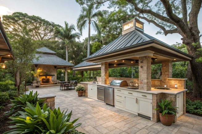 20+ Inspiring Outdoor Kitchen Roof Ideas