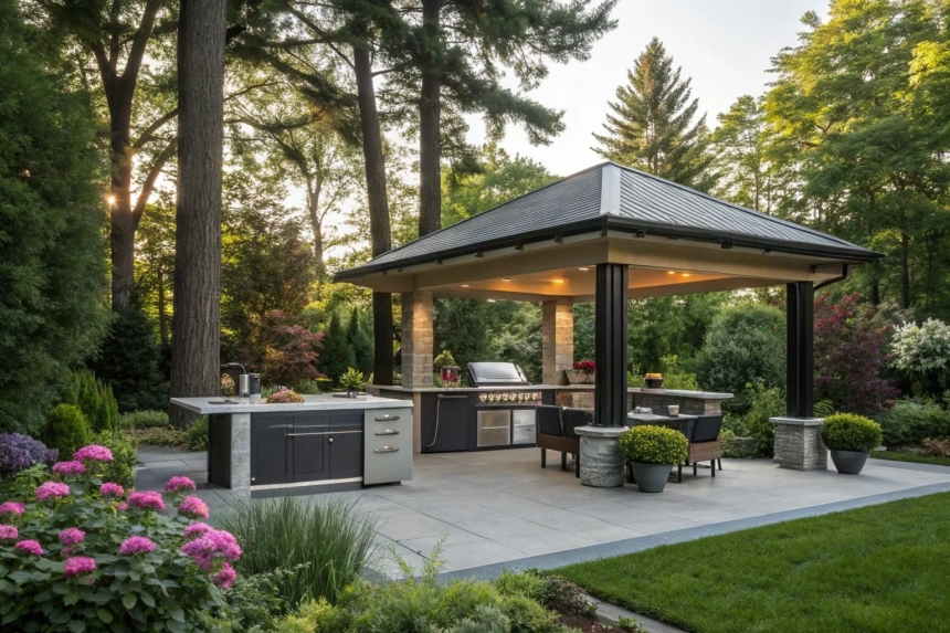17+ Charming Rustic Outdoor Kitchen with Pizza Oven Ideas