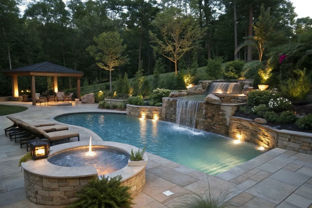 12+ Inspiring Pool Water Feature Ideas