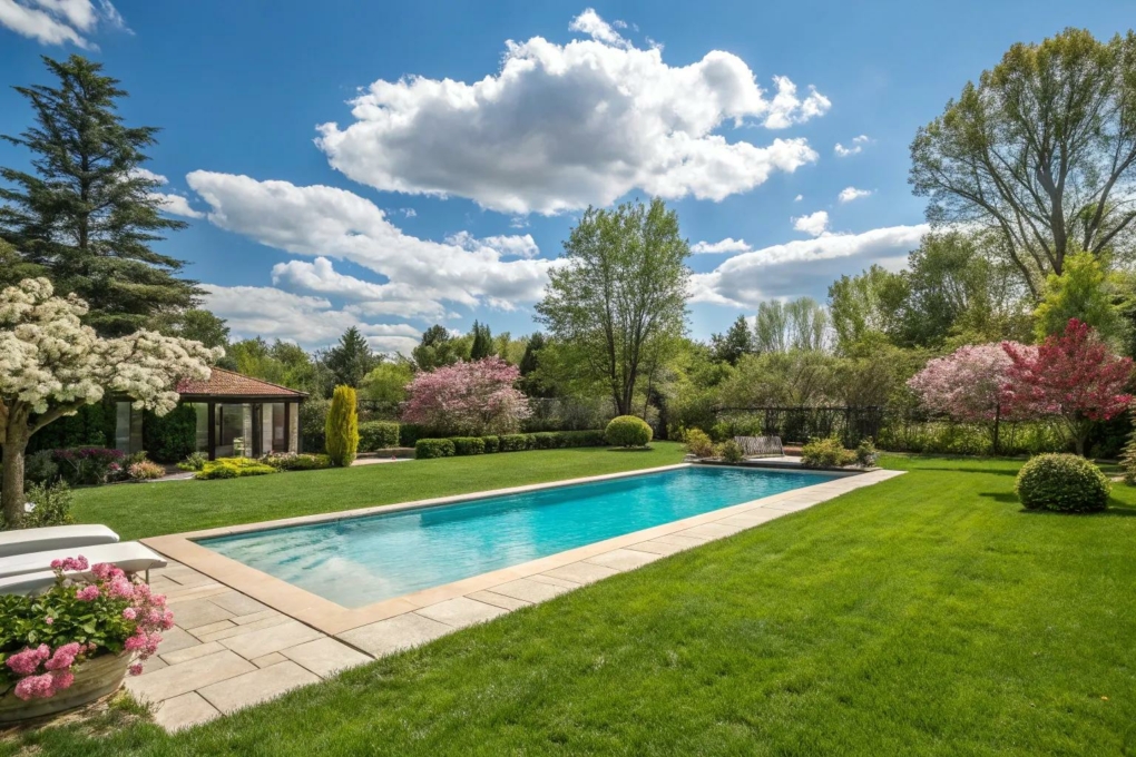 15+ Inspiring Pool with Grass Around Ideas