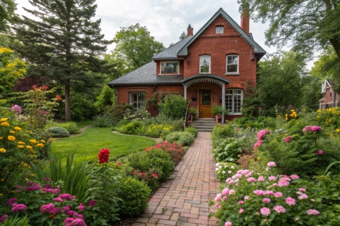 16+ Inspiring Red Brick House Landscaping Ideas
