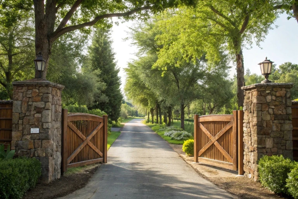 19+ Charming Farmhouse Country Driveway Entrance Ideas