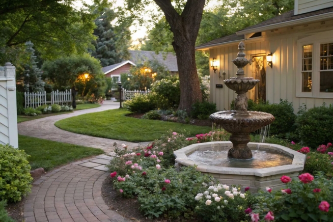 17+ Stunning Front Yard Water Feature Ideas