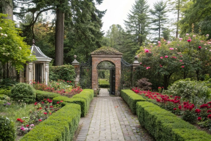 14+ Inspiring Front Gate Landscaping Ideas