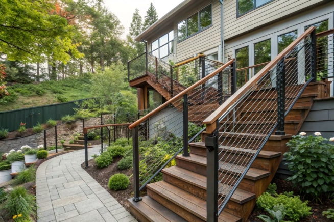 15+ Creative Outdoor Stair Railing Ideas