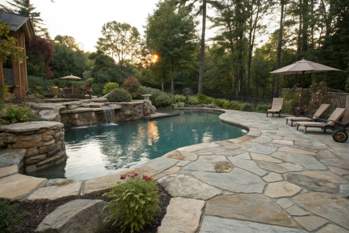 19+ Stylish Stone Around Pool Ideas