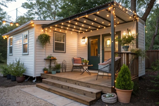 16+ Charming Tiny House Front Porch Ideas