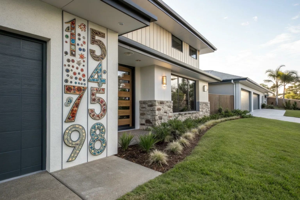 17+ Creative House Number Ideas on Brick