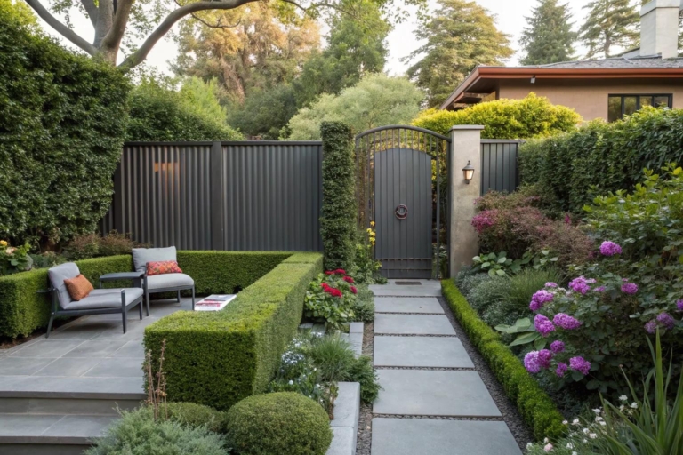 14+ Inspiring Front Gate Landscaping Ideas