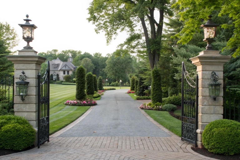 19+ Charming Farmhouse Country Driveway Entrance Ideas