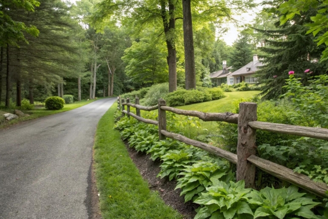 19+ Charming Driveway Split Rail Fence Ideas
