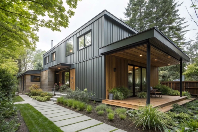 17+ Stylish Horizontal Corrugated Metal Fence Ideas