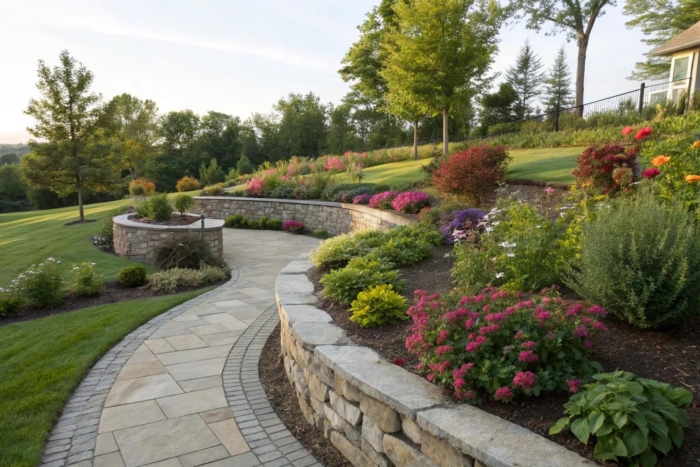 16+ Charming Low Stone Wall Ideas for Your Front Yard