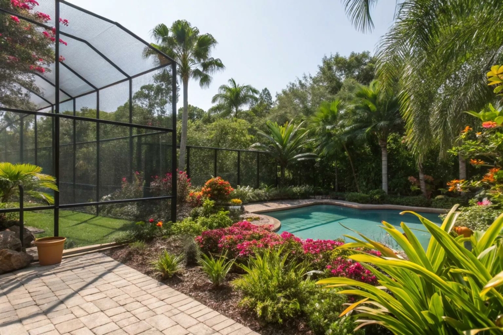 10+ Stylish Florida Pool Cage Landscape Ideas