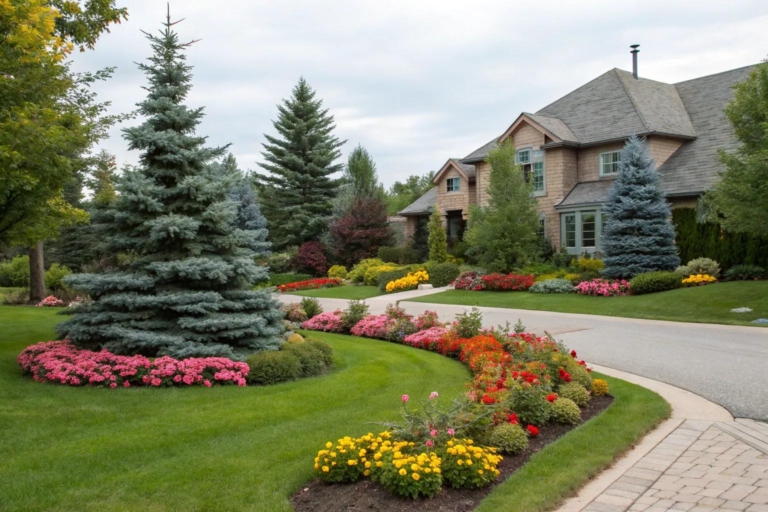 18+ Stunning Front Yard Ideas with Dwarf Blue Spruce