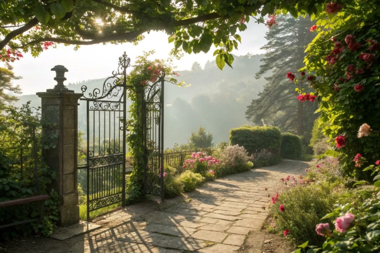 14+ Inspiring Front Gate Landscaping Ideas