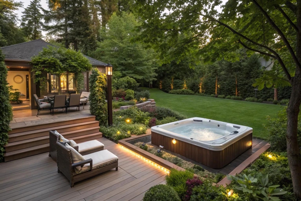 16+ Inspiring Hot Tub Platform Ideas for Your Backyard