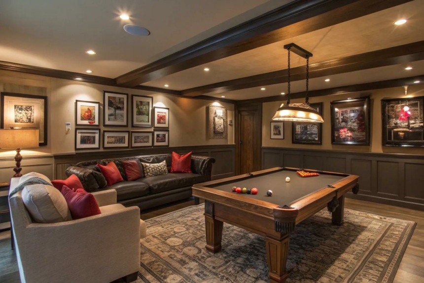 17+ Stylish Man Cave Pool Table Ideas for Small Rooms