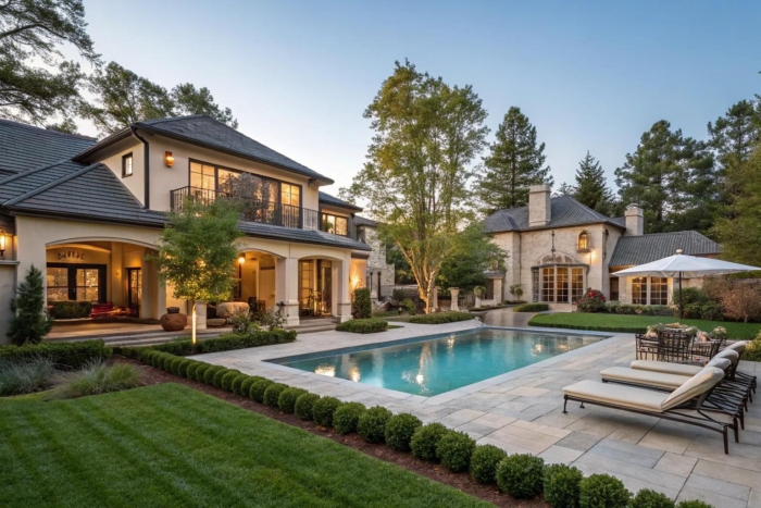 16+ Elegant Mansion Backyard Ideas