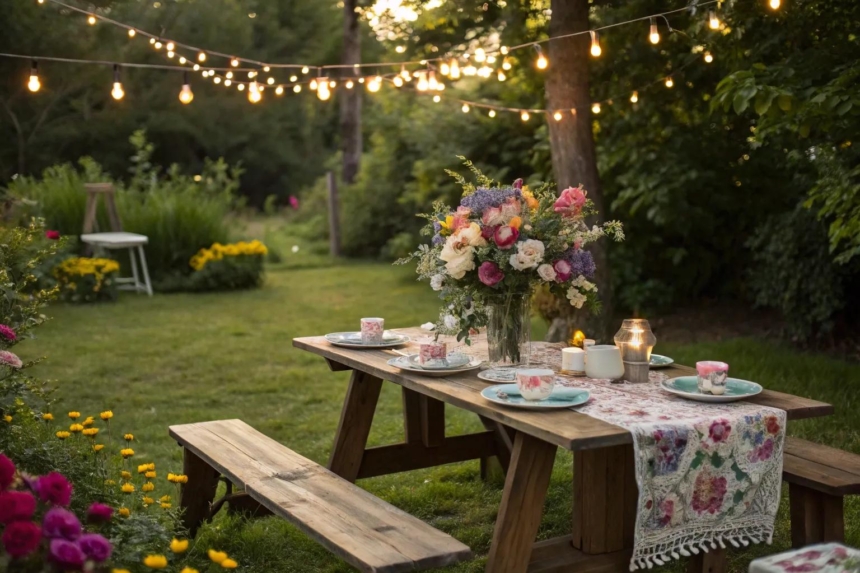 14+ Inspiring Outdoor Picnic Table Decor Ideas