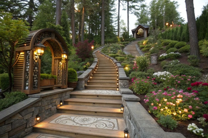 19+ Inspiring Outdoor Stair Riser Ideas