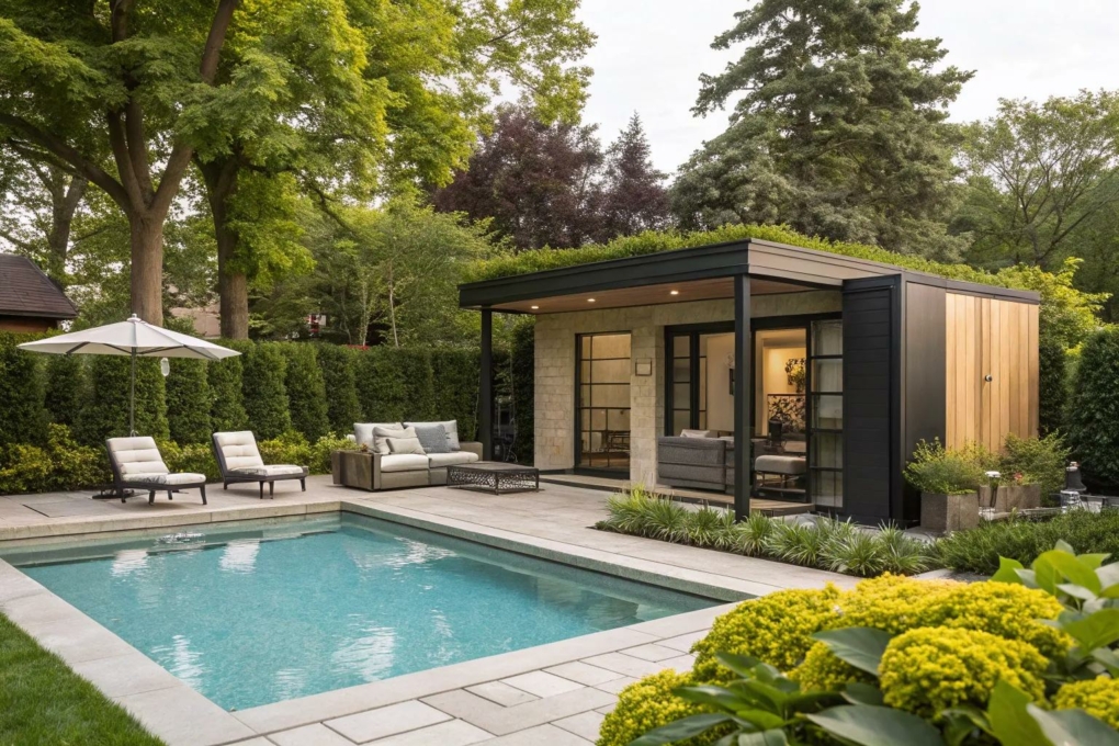 16+ Inspiring Pool House Shed Ideas