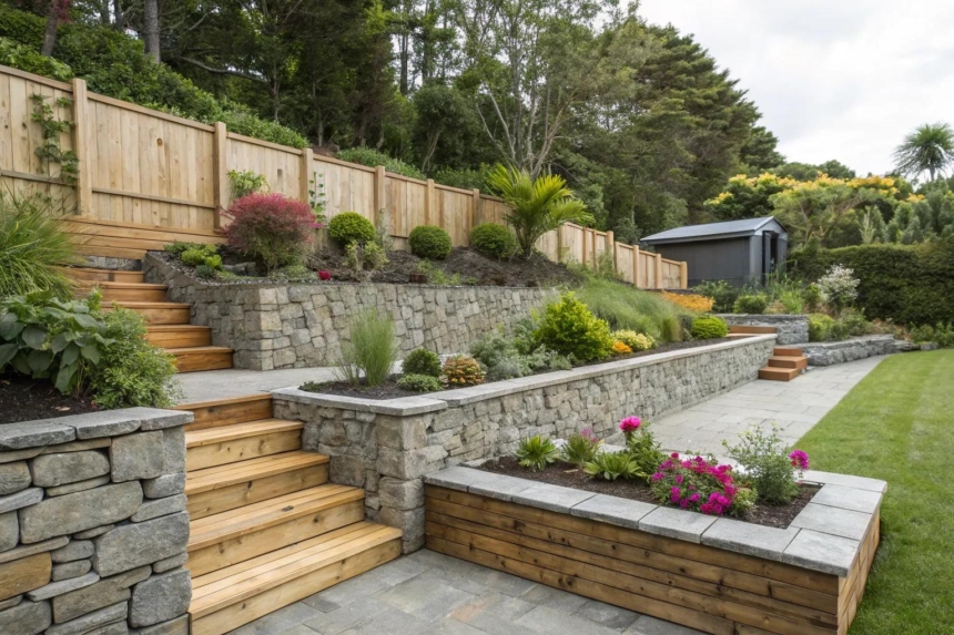 13+ Inspiring Timber Retaining Wall Design Ideas