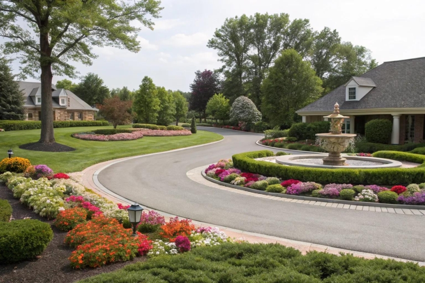 21+ Creative Roundabout Driveway Landscaping Ideas