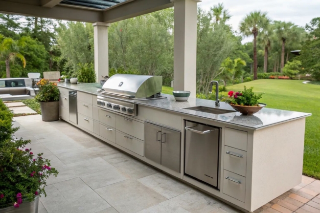 17+ Inspiring Stainless Steel Outdoor Kitchen Ideas