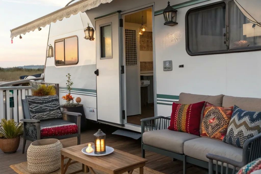 17+ Inspiring Seasonal Camper Deck Ideas