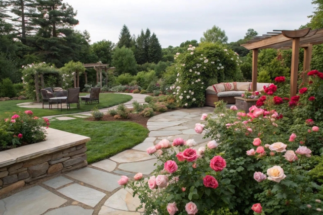 18+ Stunning Front Yard Rose Garden Ideas