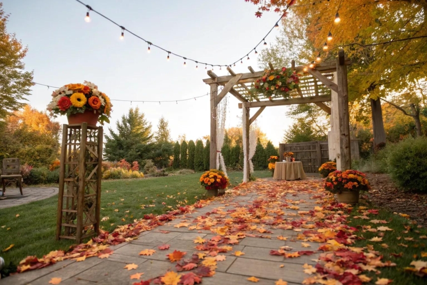 17+ Charming Fall Backyard Wedding Ideas