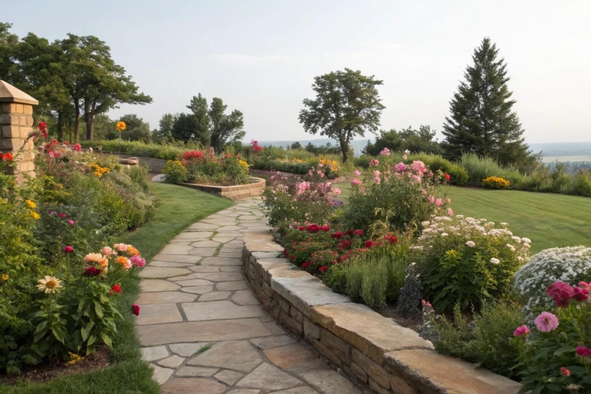 18+ Inspiring Flagstone Garden Border Ideas
