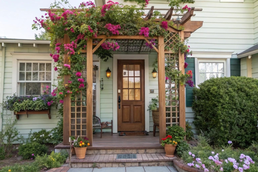 10+ Inspiring Front Door Trellis Ideas
