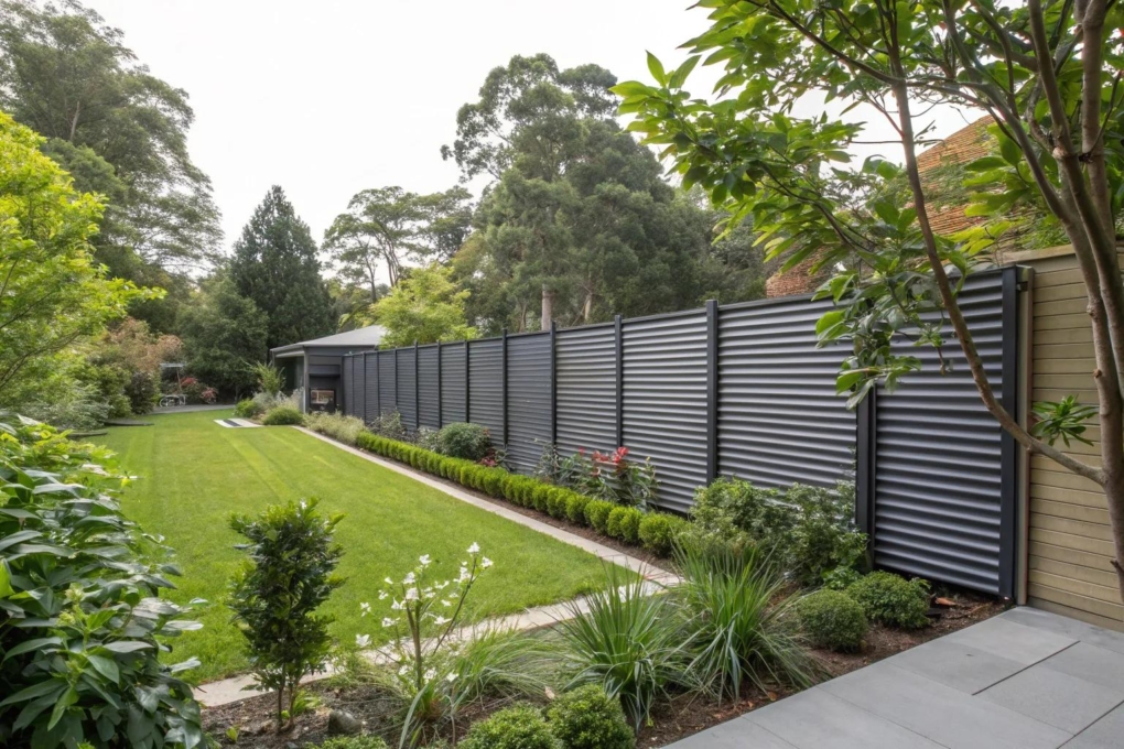 17+ Stylish Horizontal Corrugated Metal Fence Ideas