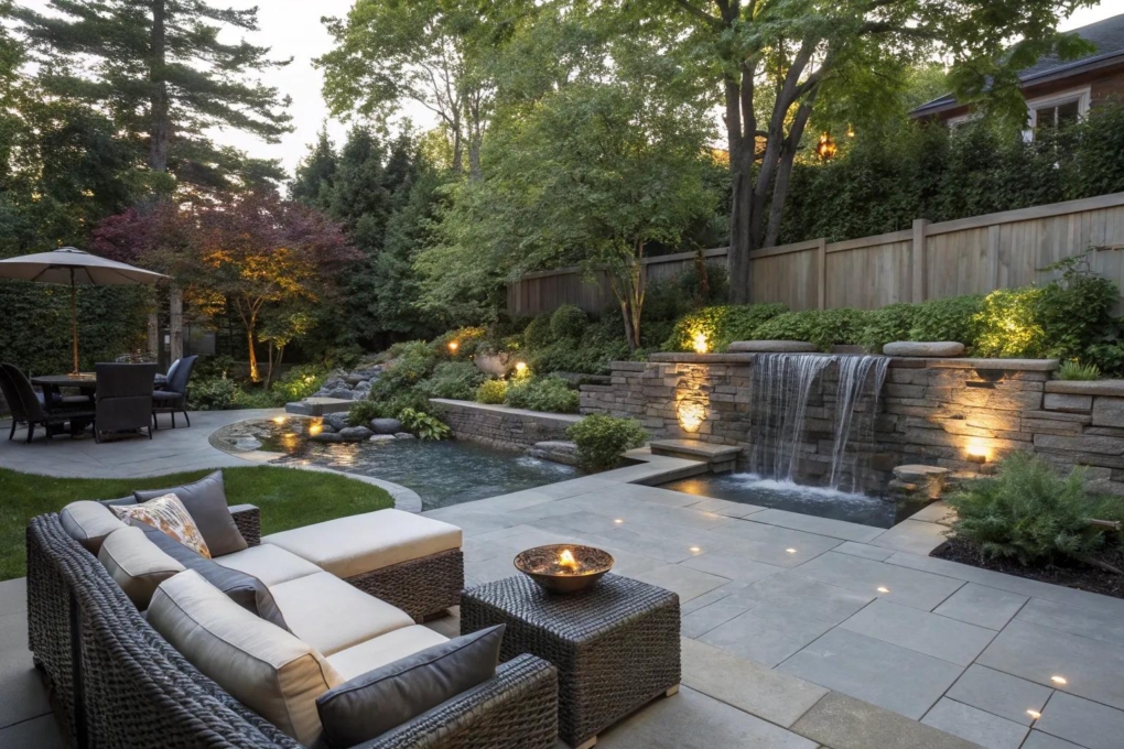 17+ Inspiring Modern Pool Waterfall Ideas